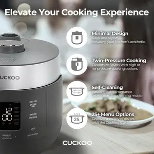 CUCKOO 6-cup Twin Pressure Rice Cooker With Nonstick Inner Pot
