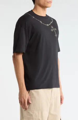 PACSUN Barbed Cross Cotton Graphic T-shirt