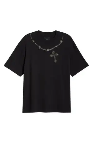 PACSUN Barbed Cross Cotton Graphic T-shirt