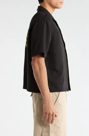 PACSUN Ribbon Embroidered Camp Shirt