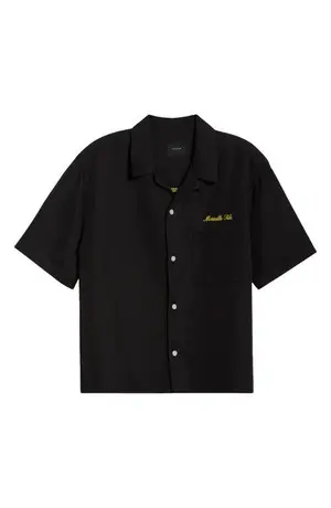 PACSUN Ribbon Embroidered Camp Shirt