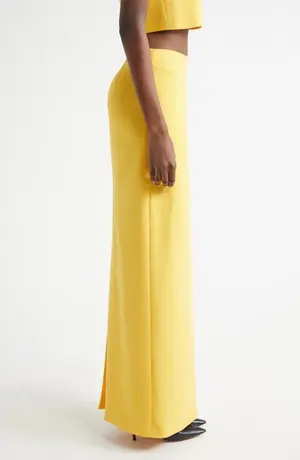 Carolina Herrera Stretch Virgin Wool Column Skirt - Daffodil