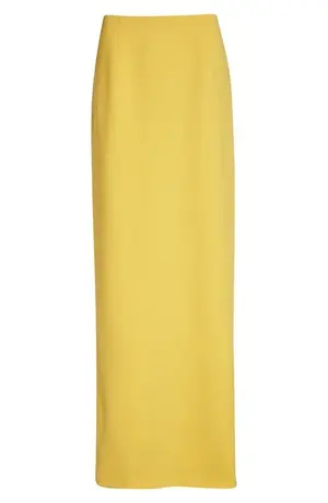 Carolina Herrera Stretch Virgin Wool Column Skirt - Daffodil