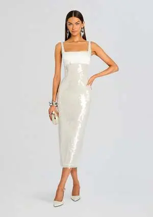 Retrofete Yvaine Sequin Dress - White