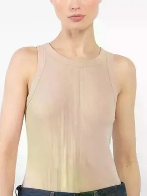 Velvet By Graham & Spencer Ribbed Round-neck Tank Top - Neutrals