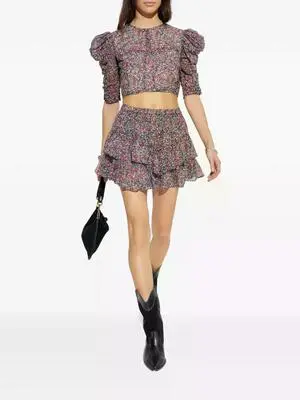 MARANT ETOILE Silva Floral Print Cropped Blouse