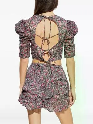 MARANT ETOILE Silva Floral Print Cropped Blouse