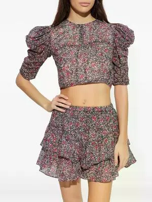 MARANT ETOILE Silva Floral Print Cropped Blouse