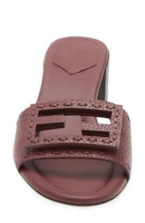 Fendi Baguette Slide Sandal - Burgundy