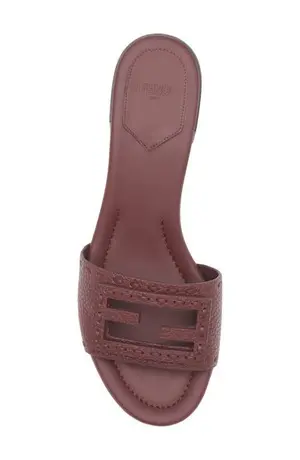 Fendi Baguette Slide Sandal - Burgundy
