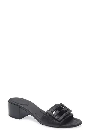 Fendi Baguette Slide Sandal - Nero