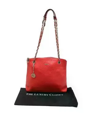 Dkny Leather Tote With Chain Straps