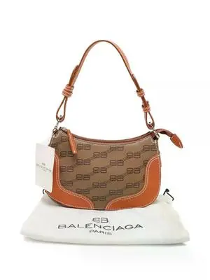 Balenciaga Bb Logo-pattern Leather Shoulder Bag