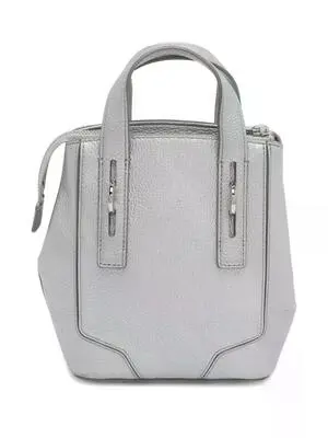 Furla Mini Perla Leather Tote Bag - Silver