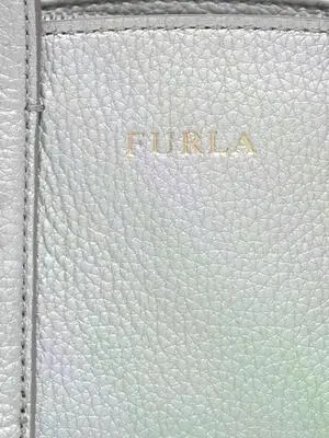 Furla Mini Perla Leather Tote Bag - Silver