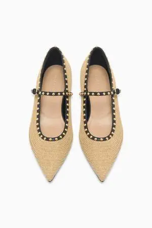 Ulla Johnson Hera Raffia Ballet Flat