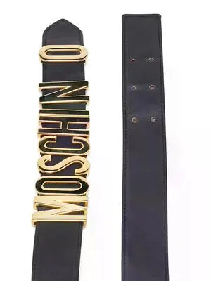 Moschino Leather Logo Buckle Belt