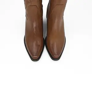 AMIE RAFA Mona Leather Western Boots