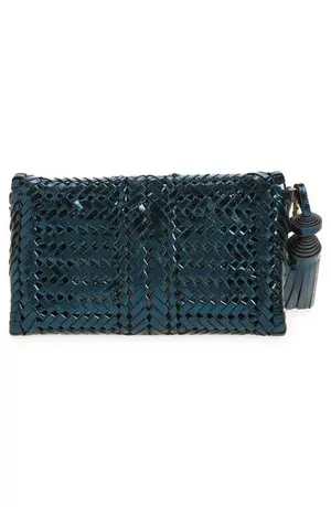 ANYA HINDMARCH Neeson Herringbone Woven Leather Clutch