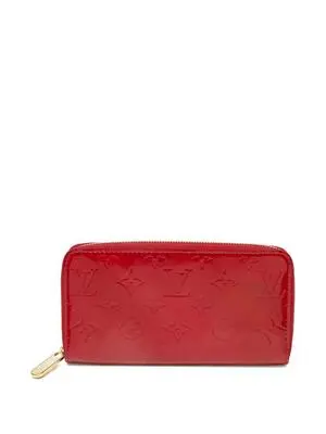 LOUIS VUITTON Patent Leather Monogram Zippy Wallet - Red
