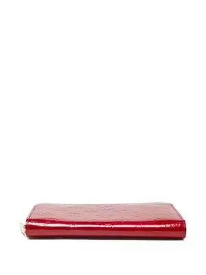 LOUIS VUITTON Patent Leather Monogram Zippy Wallet - Red