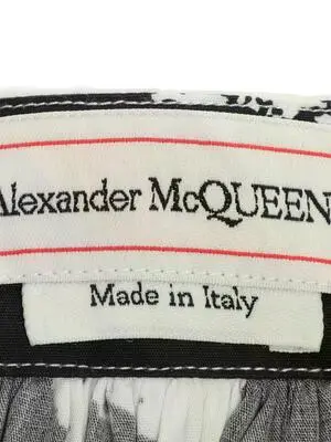 Alexander McQueen Abstract-print Pleated Skirt