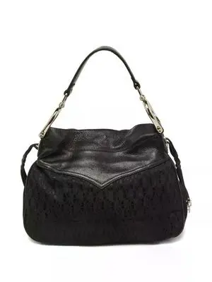 AIGNER Leather Monogram Tote Bag