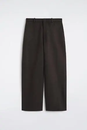 Cos Double-faced Wool Relaxed-fit Wide-leg Pants - Brown