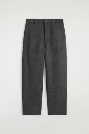 Cos Double-faced Wool Relaxed-fit Wide-leg Pants - Gray