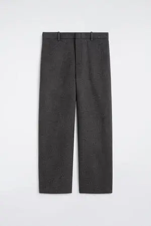 Cos Double-faced Wool Relaxed-fit Wide-leg Pants - Gray
