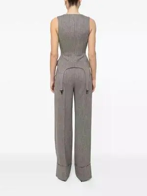 NISSA Button Single-breasted Herringbone Vest