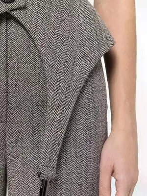 NISSA Button Single-breasted Herringbone Vest