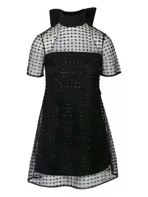 Staud Sequin-embellished Mini Dress With Bow Detail