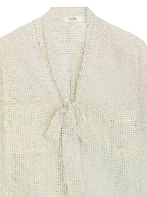 FRAME Tie-neck Polka-dot Top