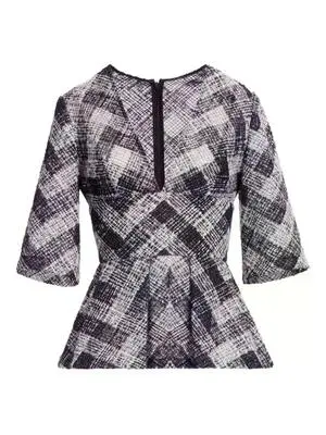 Elie Saab Chevron Peplum Blouse