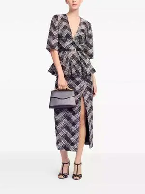 Elie Saab Chevron Peplum Blouse