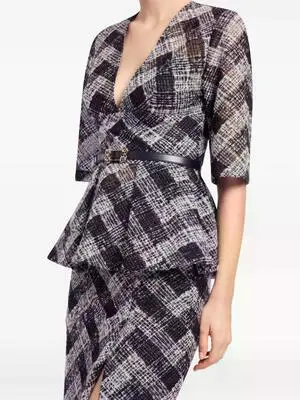 Elie Saab Chevron Peplum Blouse