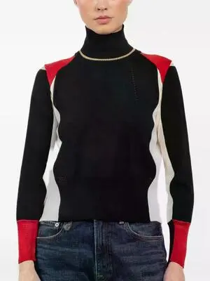 SHIRO SAKAI Colour Block Roll Neck Top