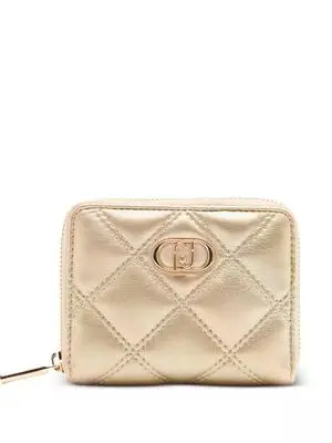 Liu Jo Monogram-plaque Quilted Wallet - Gold