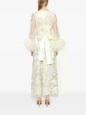 REEM AL DHAHERI Floral-lace Kaftan Set