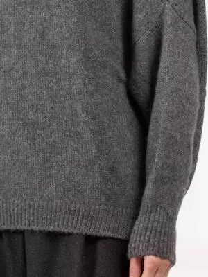 Dusan High-neck Ribbed Trim Sweater - Grey