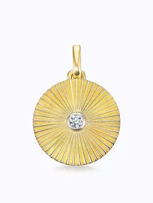 BRIONY RAYMOND Aurora Ray Diamond Medallion - 18 Karat Yellow Gold