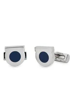 Ferragamo Enamel Cufflinks & Tie Clips