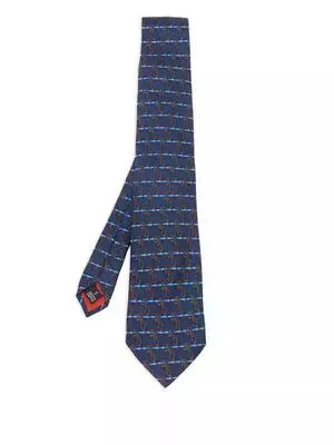 S.t. Dupont Knot-print Silk Neck Tie - Blue