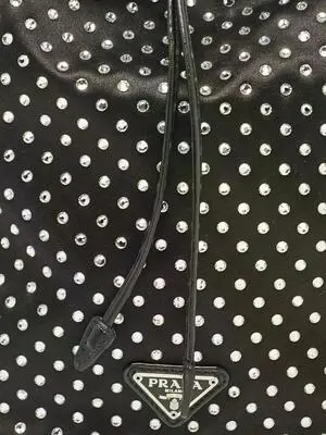 Prada Crystal Embellishment Drawstring Bucket Bag
