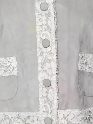 Dolce & Gabbana Lace-trimmed Suede Jacket