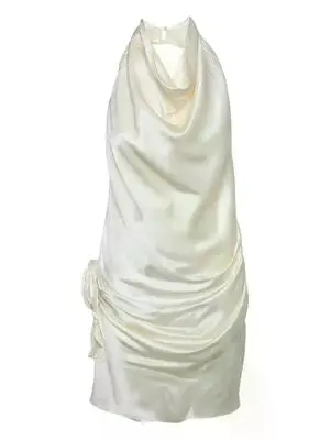 Arcina Ori Satin Halterneck Dress - Neutrals