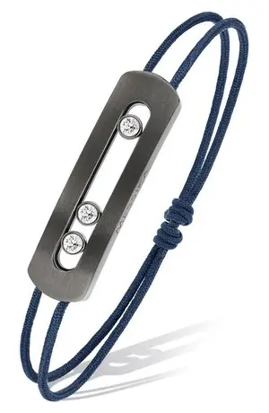 Messika Move Cord Bracelet With Diamonds - Titanium