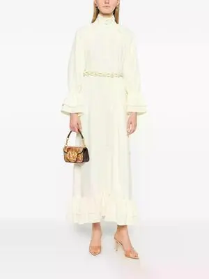 REEM AL DHAHERI Ruffled Belted Midi Dress