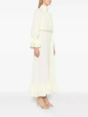 REEM AL DHAHERI Ruffled Belted Midi Dress
